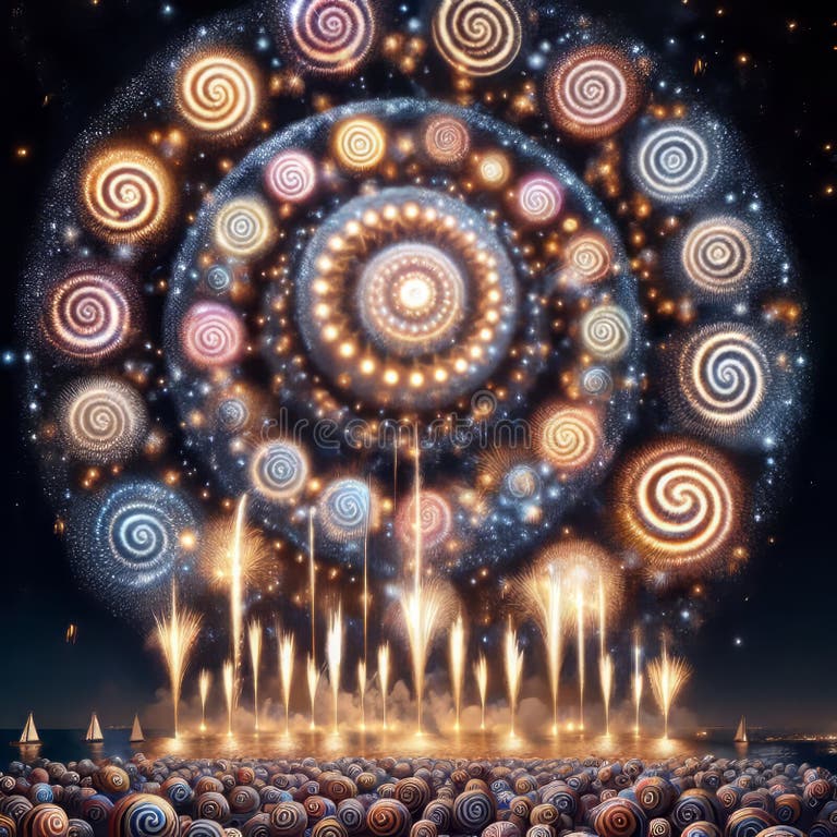158 66. Spiral Shells_ Large, Spherical Fireworks that Stock ...