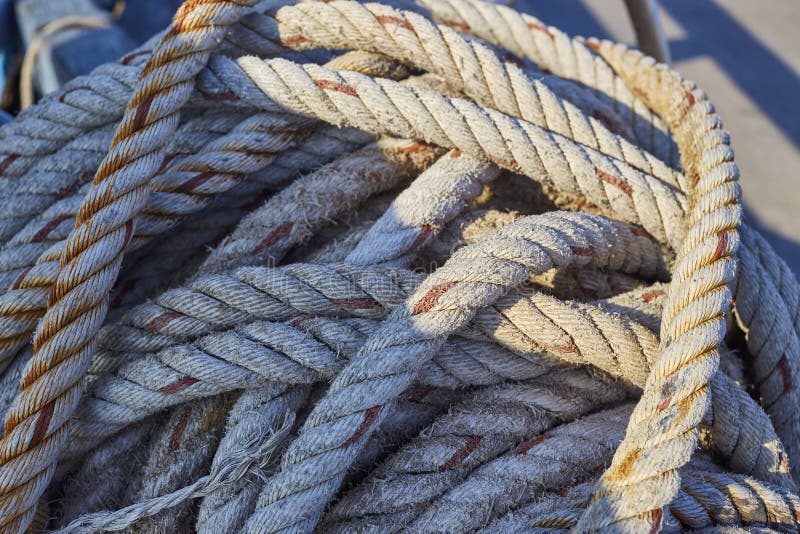 Spiral Ship Rope with Sunlight Stock Image - Image of ocean, line ...