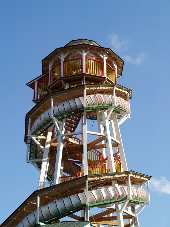 Spiral Slide Amusement Park Ride Stock Photo - Image of color ...