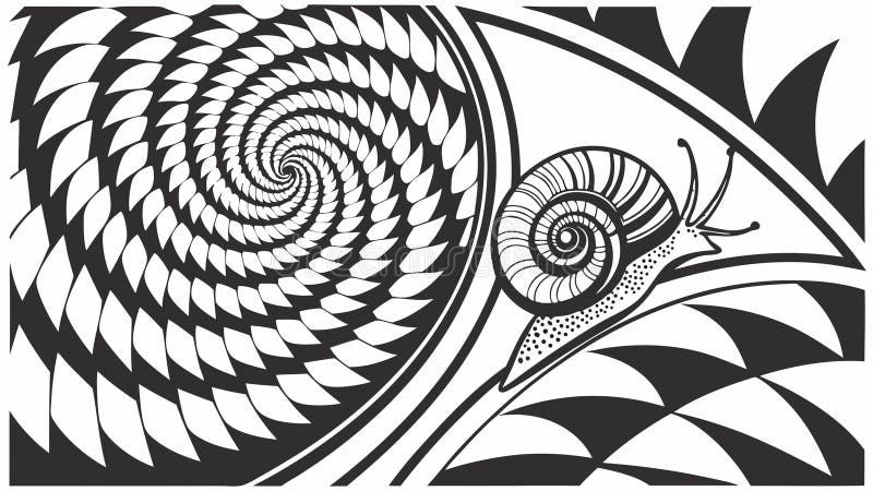 Spiral Snail Shell Optical Illusion Pattern, Abstract Art, Vector ...