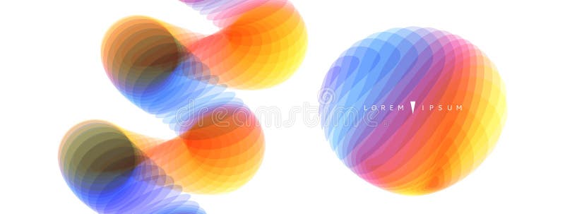 Spiral and Sphere. Abstract Geometric Design. 3d Vector Illustration ...