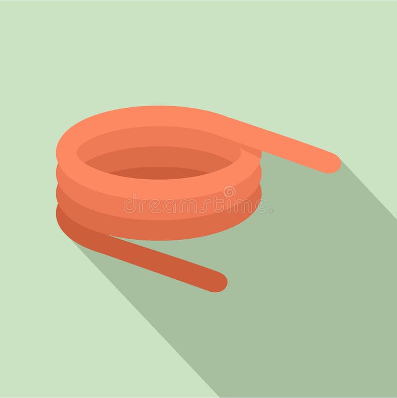 Spiral Spring Icon, Flat Style Stock Illustration - Illustration of ...