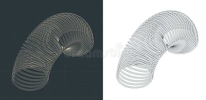 Spiral Spring Toy Isometric Blueprints Editorial Image - Illustration ...