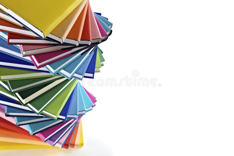 Spiral Stack of Rainbow Colored Books Stock Image - Image of literature ...