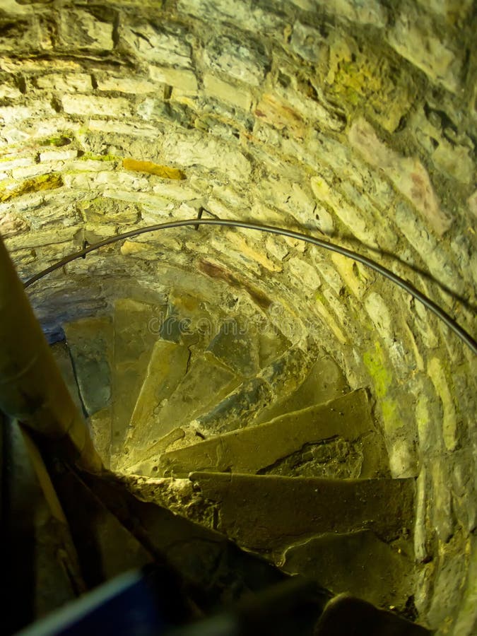 Spiral Stair in the Medieval Castle Stock Image - Image of staircase ...