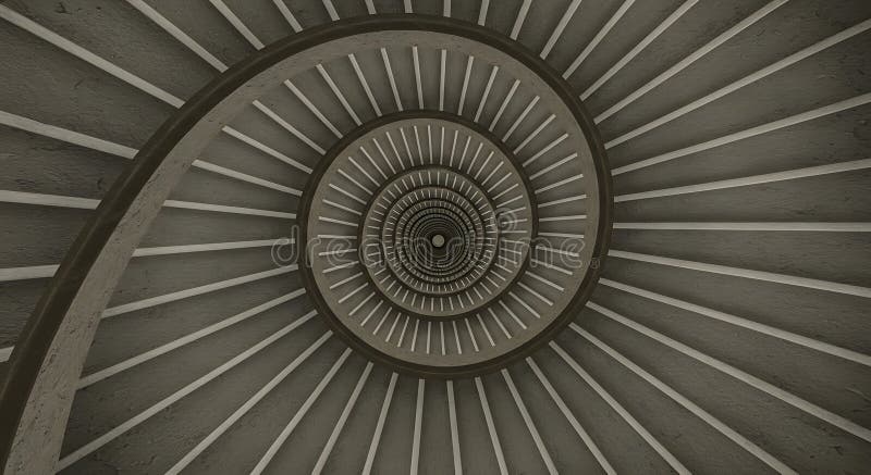 Spiral Staircase Architecture Design Perspective View Abstract ...