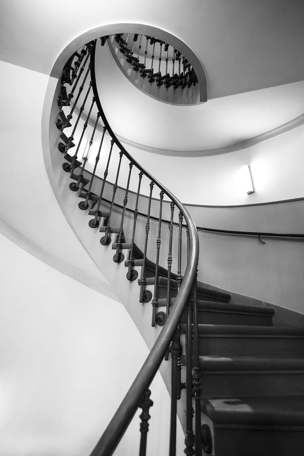 Spiral Staircase with Bottom View Forming a Beautiful Pattern Stock ...