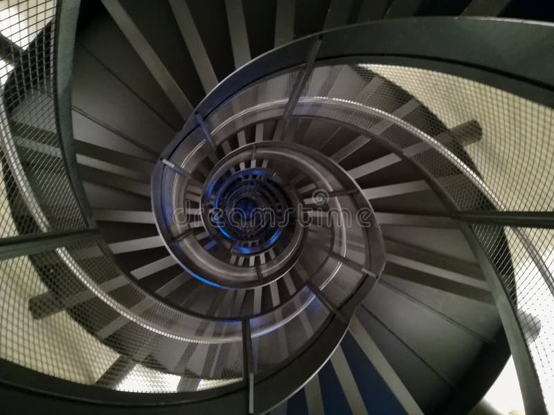 Spiral Staircase Bottom View Stock Photo - Image of view, black: 128047436