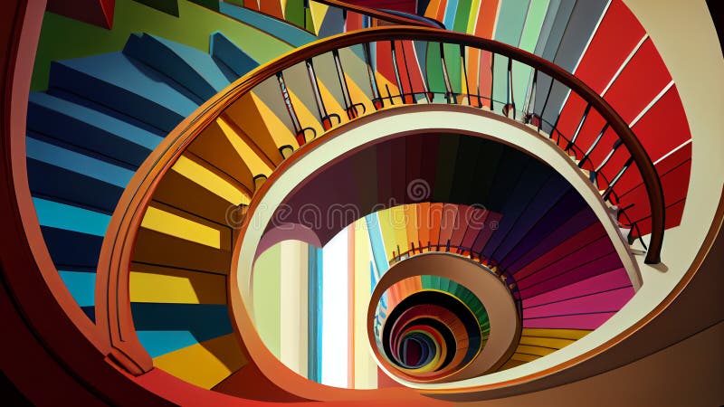 Spiral Staircase in the Form of a Spiral. Stock Illustration ...
