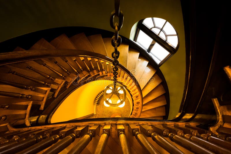 Spiral Staircase in the Handley Library, in Winchester, Virginia Stock ...