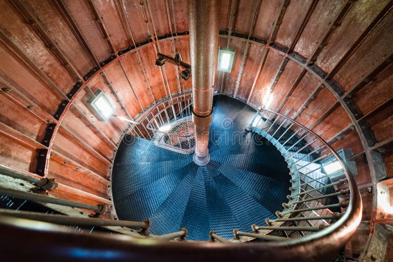 A Spiral Staircase Inside a Lighthouse. Stock Photo - Image of retro ...
