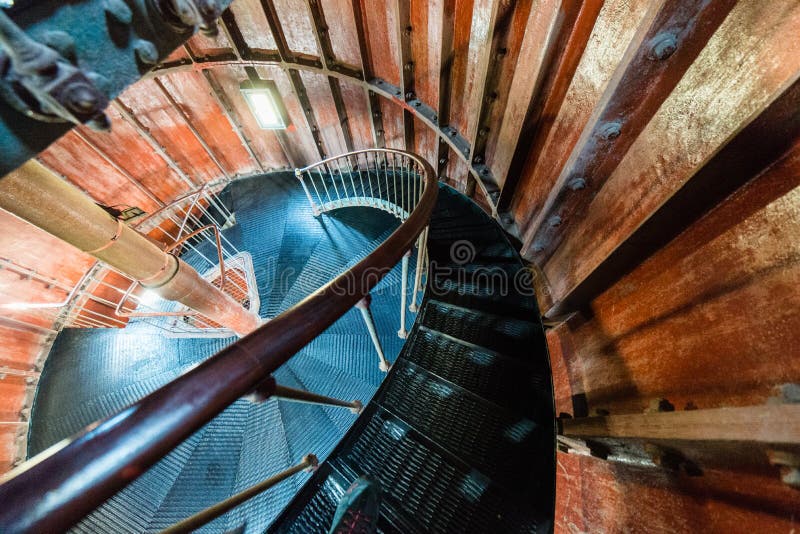 A Spiral Staircase Inside a Lighthouse. Stock Image - Image of building ...