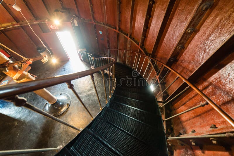 A Spiral Staircase Inside a Lighthouse. Stock Image - Image of ...