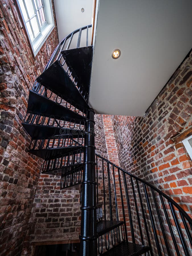 Spiral Staircase Inside of an Old Lighthouse Stock Photo - Image of ...