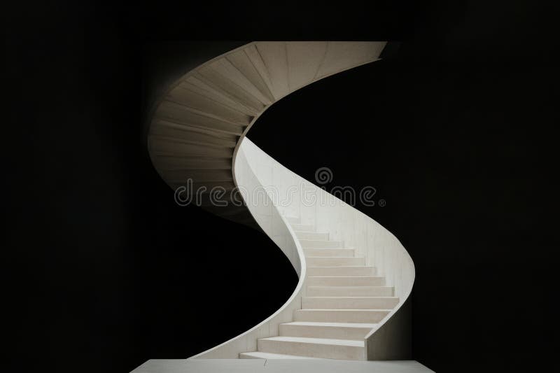A Spiral Staircase Leads Upward within a Building, Showcasing ...