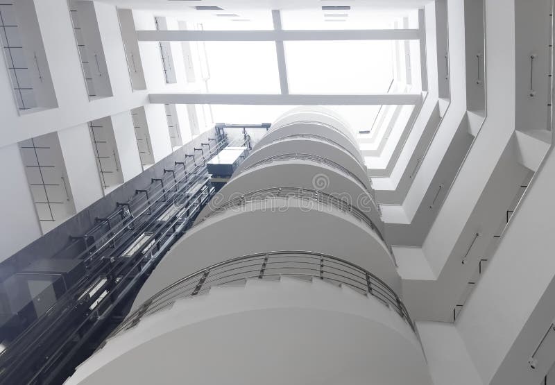Spiral Staircase Low Angle View. Building Interior Stock Photo - Image ...