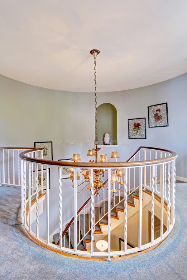 Spiral Staircase in Luxury House Stock Photo - Image of staircase ...