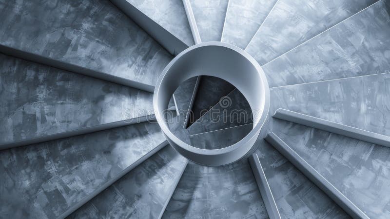 A Spiral Staircase Made of Concrete with a Round Opening in the Center ...