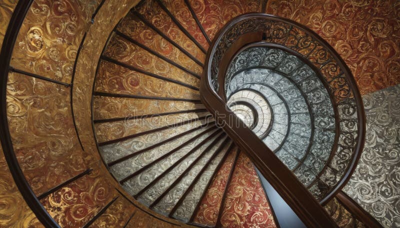 Spiral Staircase with Ornate Patterns Stock Photo - Image of design ...