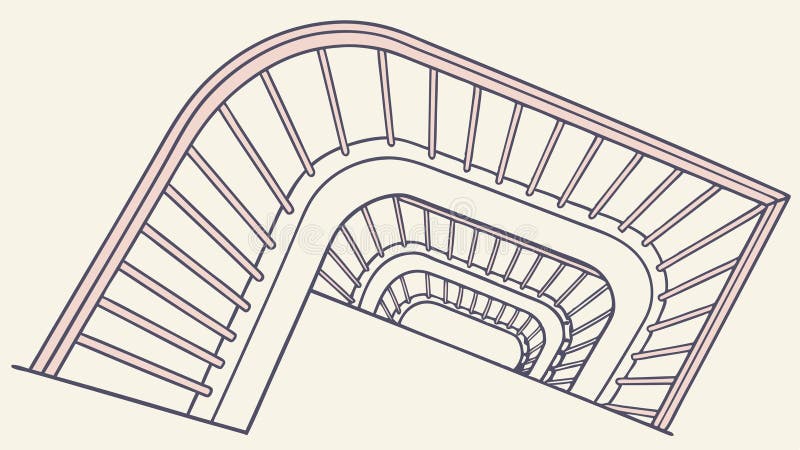 Spiral Staircase Perspective, Architectural Design, Vector Design ...