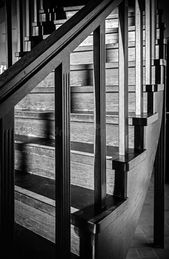 Spiral Staircase with Shiny Wooden Elements Stock Image - Image of ...