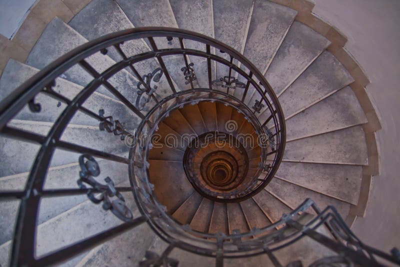 Spiral Staircase and Stone Steps in Old Tower Stock Photo - Image of ...