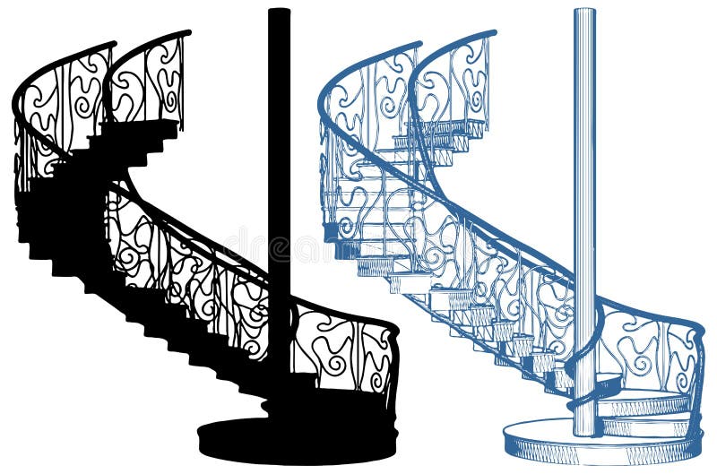 Spiral Staircase Vector Isolated on White Stock Vector - Illustration ...