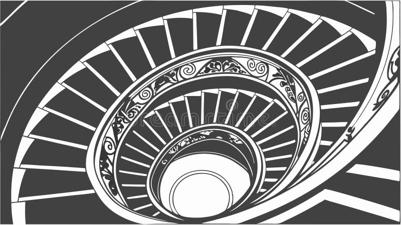 Spiral Staircase View, Architectural Design and Depth Perspective. Vector Design Generative AI ...