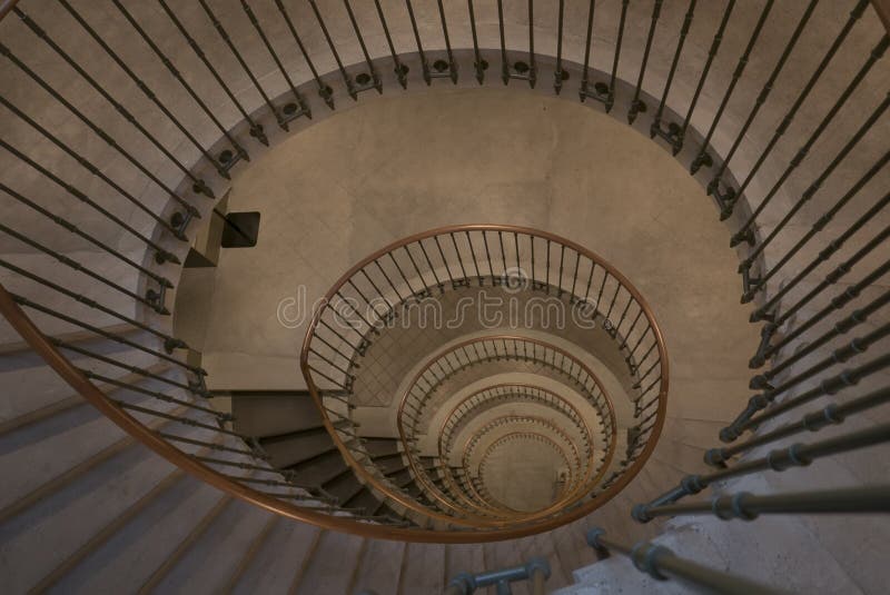 Spiral Staircase from Above Stock Image - Image of building, vintage ...