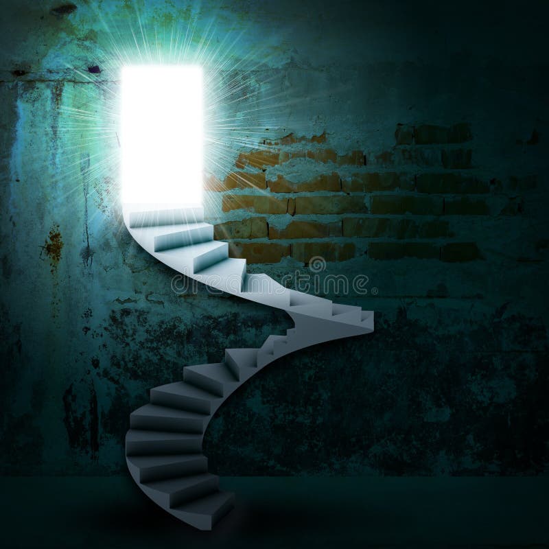 Spiral Stairs and Magic Doors Stock Illustration - Illustration of ...