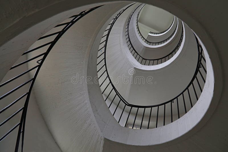 Spiral stairs perspective stock image. Image of architecture - 113298513