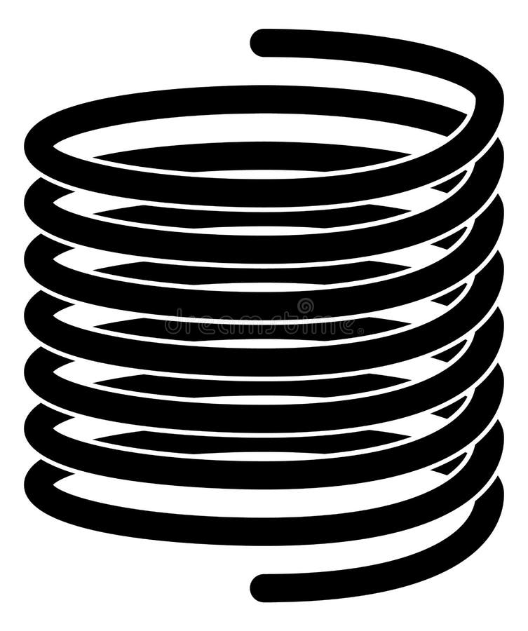 Spiral Steel Spring Icon. Cylindrical Cable Roll Stock Vector ...
