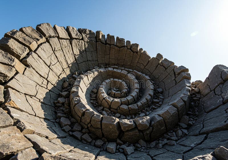 A Spiral Stone Structure Forms a Captivating Geometric Pattern ...