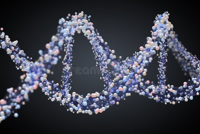 Horizontal DNA strand stock illustration. Illustration of data - 155231639