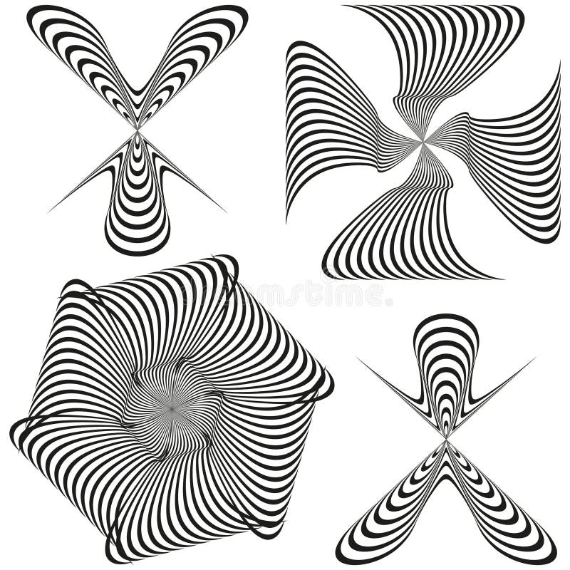 Spiral Stripe Shape. Abstract Vortex Figure. Optical Illusion Curve ...