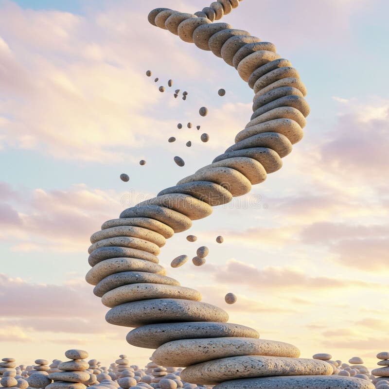 A Spiral Structure of Smooth, Stacked Stones Forms a Dynamic, Twisting ...