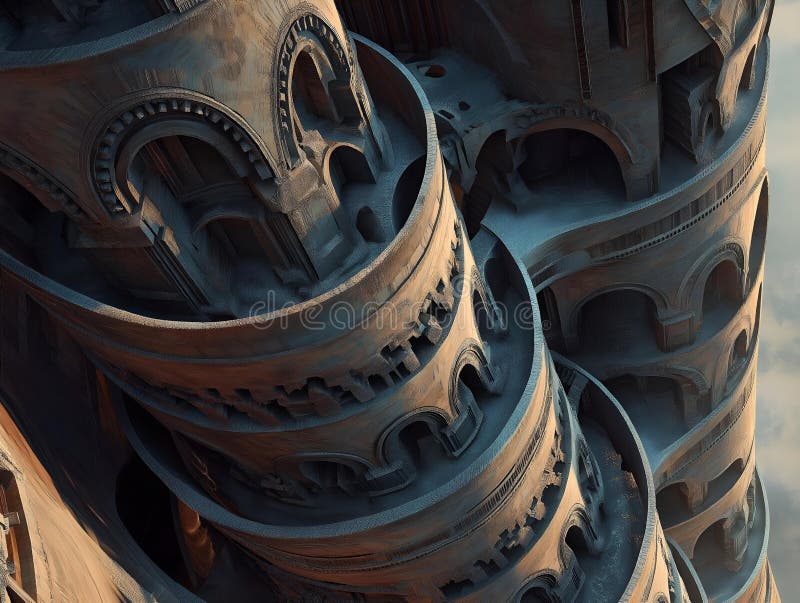 Spiral Structure, Stone Texture, Intricate Design, Architectural ...