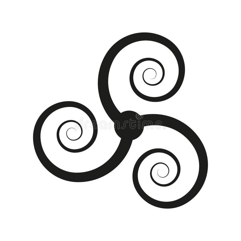 Spiral Swirl Icon. Geometric Abstract Shape. Black and White Pattern ...