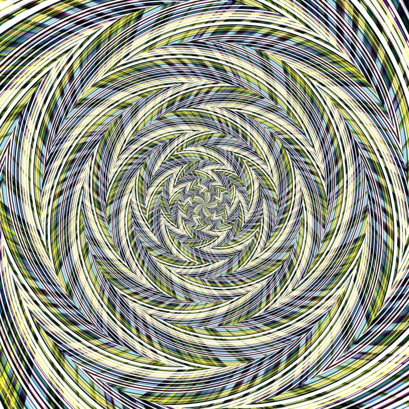 Swirl Optical 3D Illusion Raster Illustration. Contrast Blue And White ...