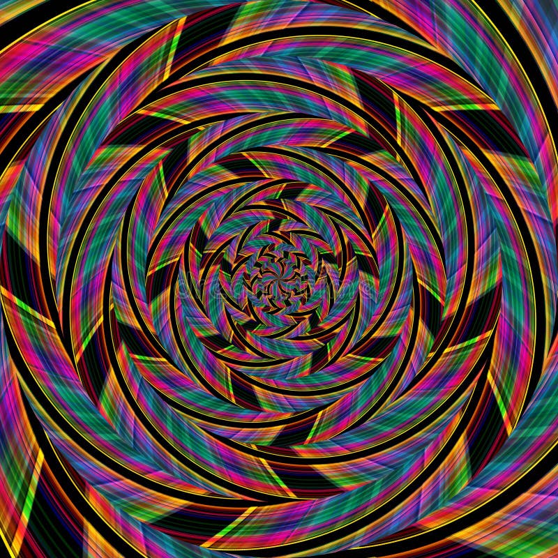 Swirl Optical 3D Illusion Raster Illustration. Contrast Red And White ...