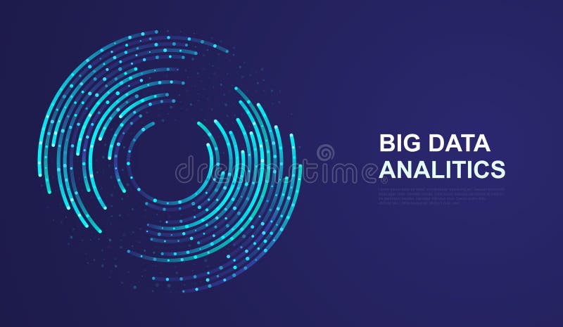 Spiral Technology Background of Circular Lines and Dot Connections ...