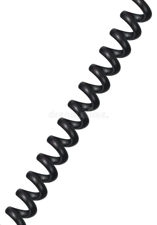 Spiral Telephone Cable Isolated on White. Vector I Stock Vector ...