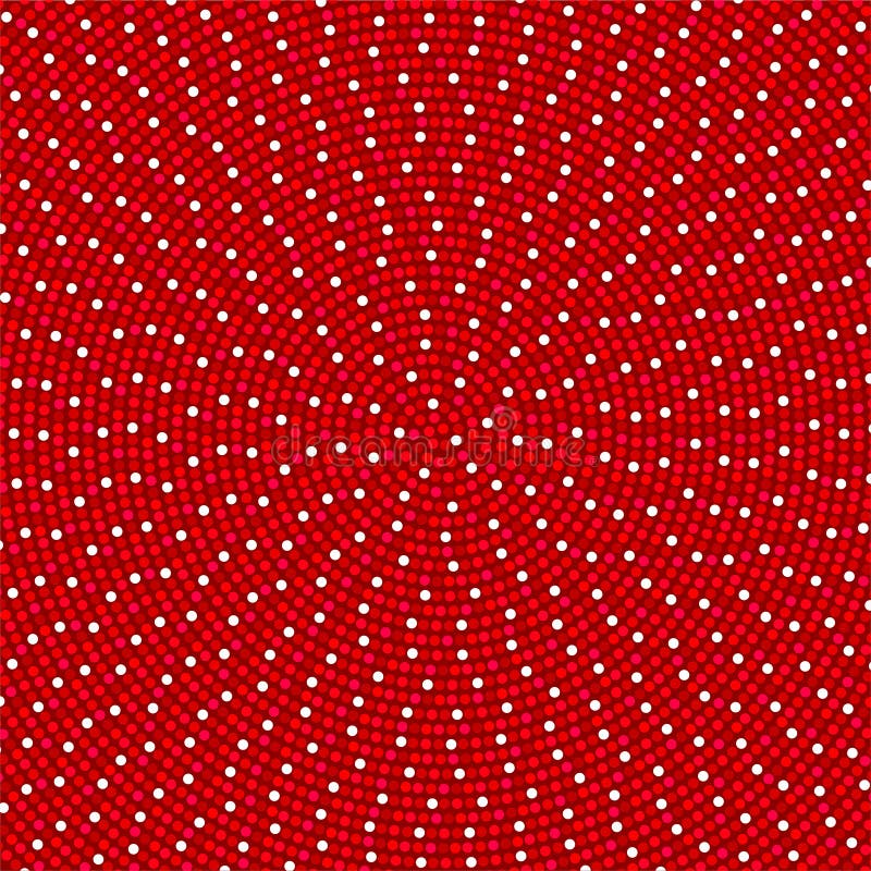 Spiral Texture of Red Dots and White Pattern Stock Vector ...