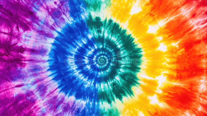Spiral Tie-Dye Pattern in Vibrant Rainbow Colors Stock Image - Image of ...
