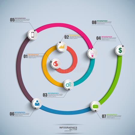 Spiral Timeline Infographics Stock Vector - Illustration of ...