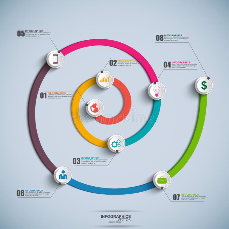 Spiral Timeline Infographics Stock Vector - Illustration of ...