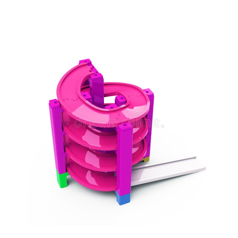 Spiral Track in Stacking Blocks, 3D Illustration Stock Photo - Image of ...