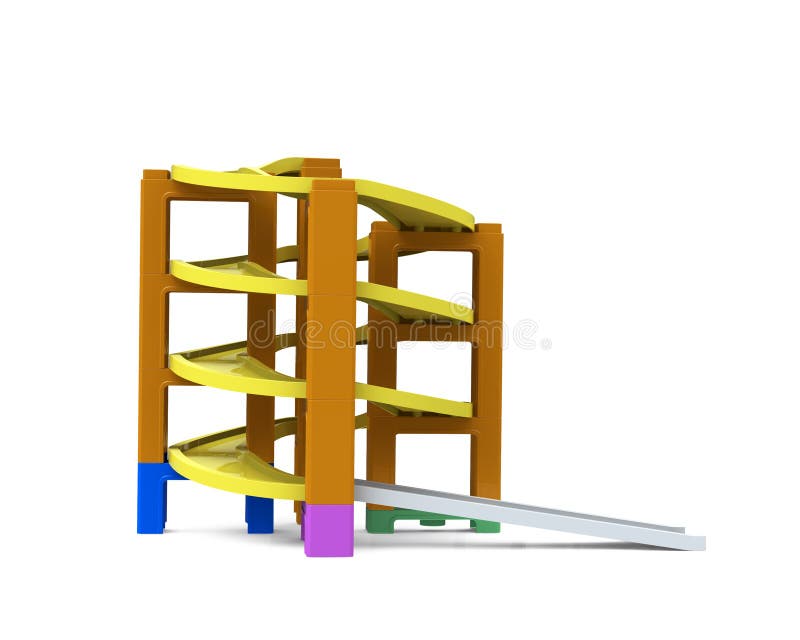 Spiral Track in Stacking Blocks, 3D Illustration Stock Illustration ...
