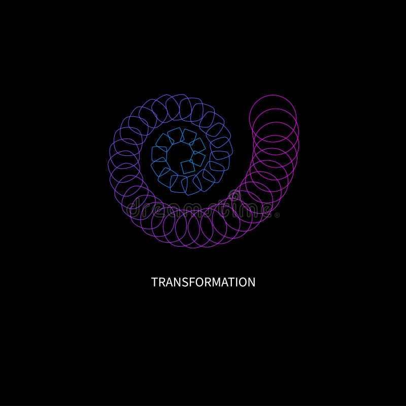 Spiral Transformation, Square Changing Into Circle. Evolution, Progress ...