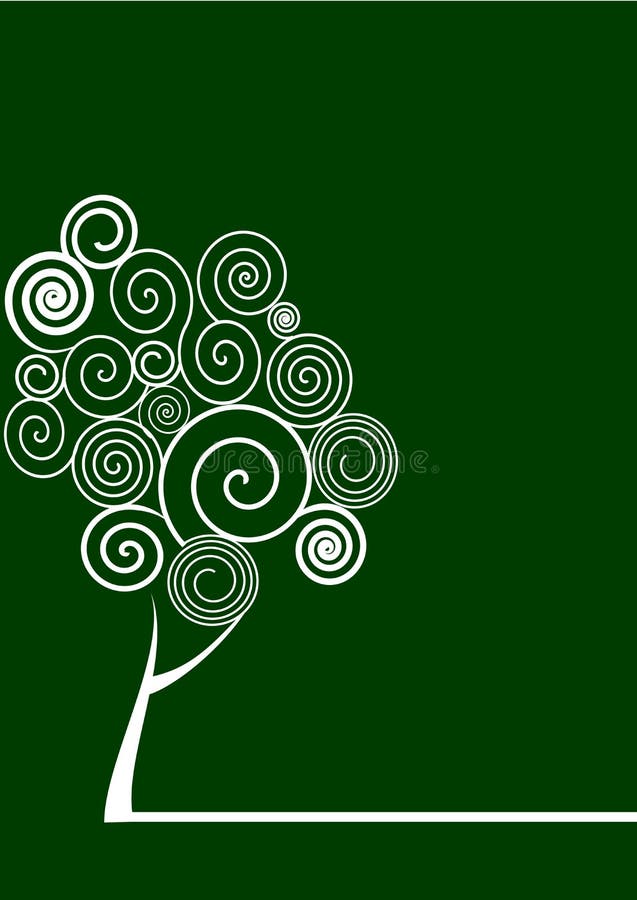 Spiral Tree Silohuttes stock vector. Illustration of flower - 8359792